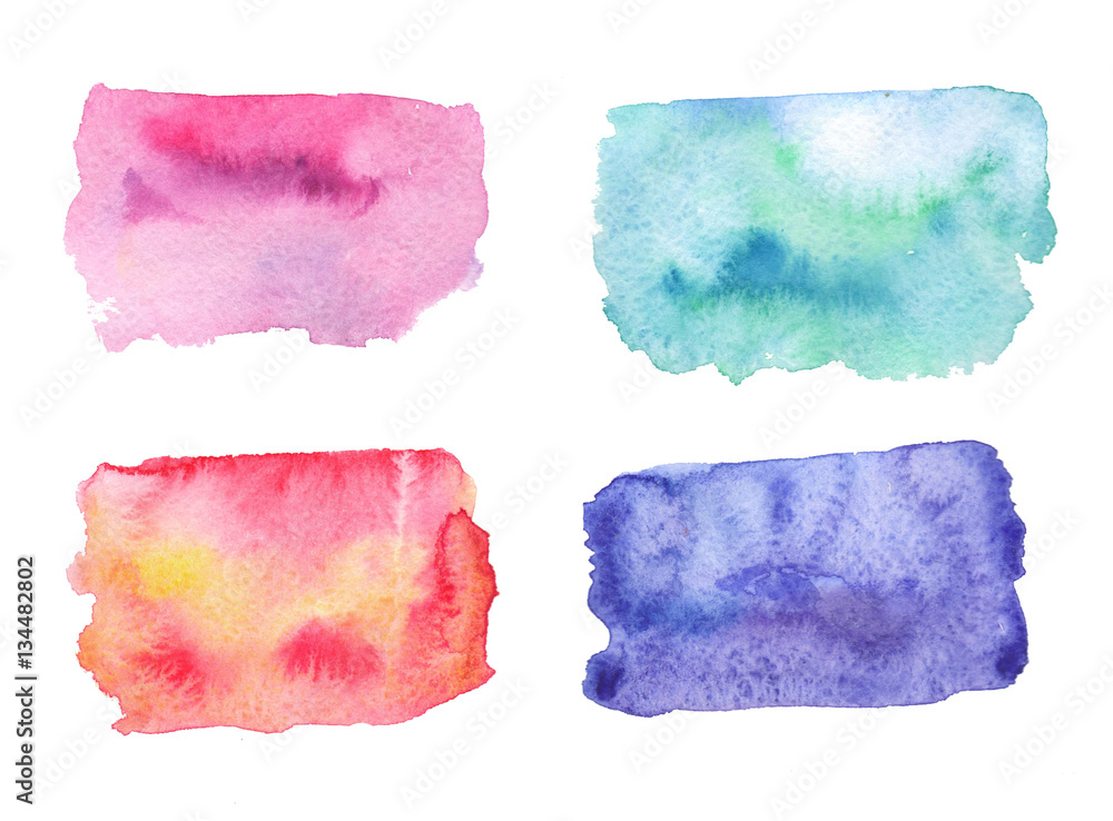 Set of watercolor spots. Abstract hand painted textures Stock ...