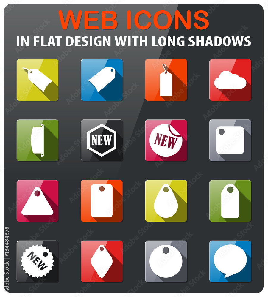 sticker and label icon set Stock Vector | Adobe Stock