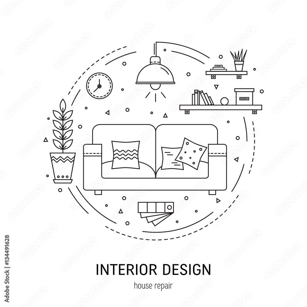Interior Design Concept Stock Vector Adobe Stock Interior Design Concept Stock Vector Adobe Stock