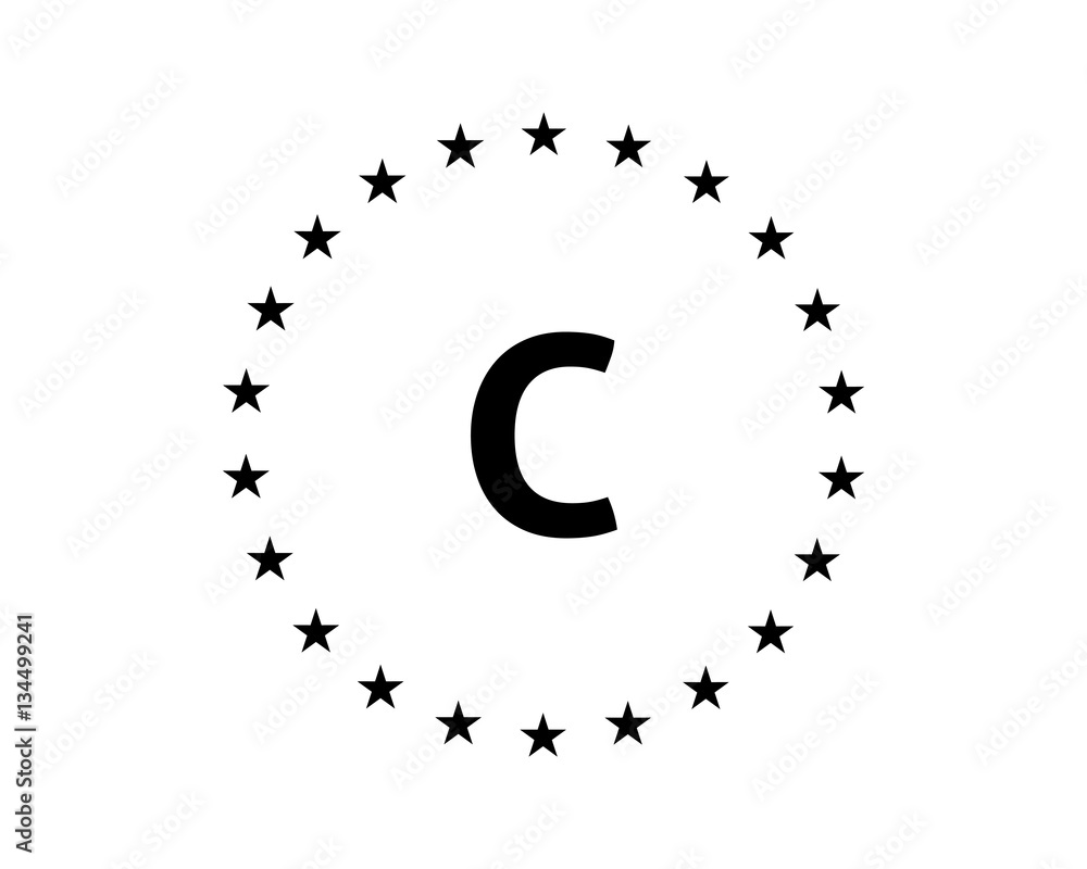 C Letter Stars Logo Stock Vector | Adobe Stock
