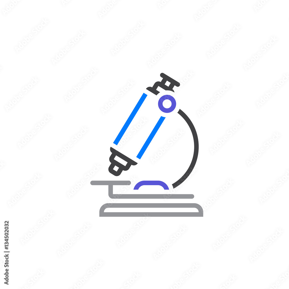 microscope line icon, research outline vector logo illustration, linear ...