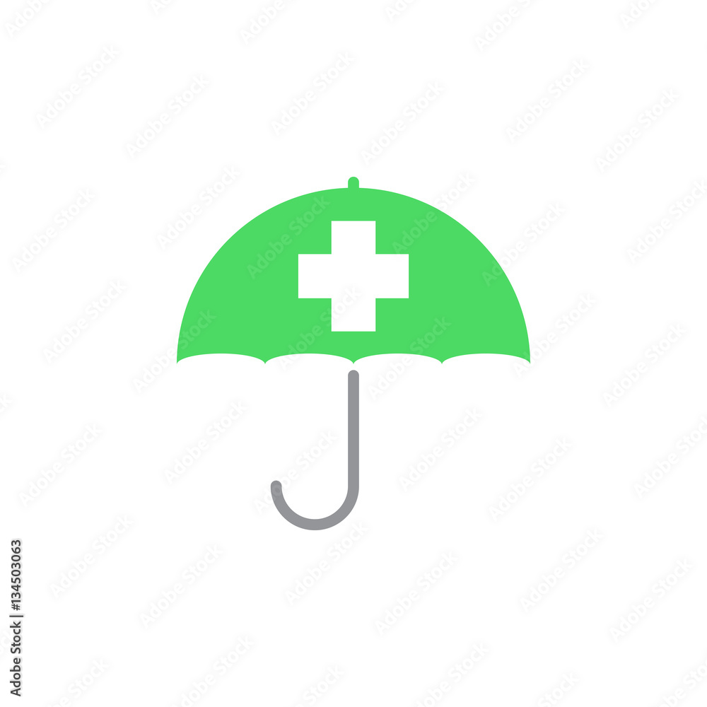 health insurance symbol. umbrella with cross icon vector, solid logo ...