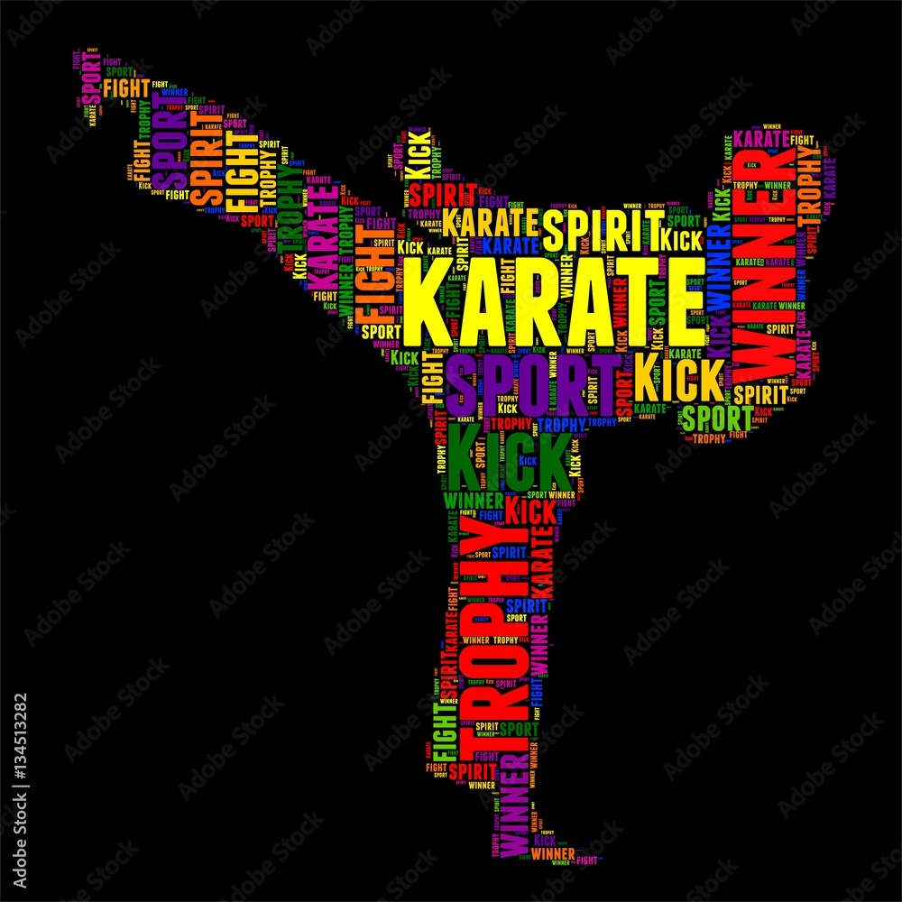 karate Typography word cloud colorful Vector illustration Stock Vector ...