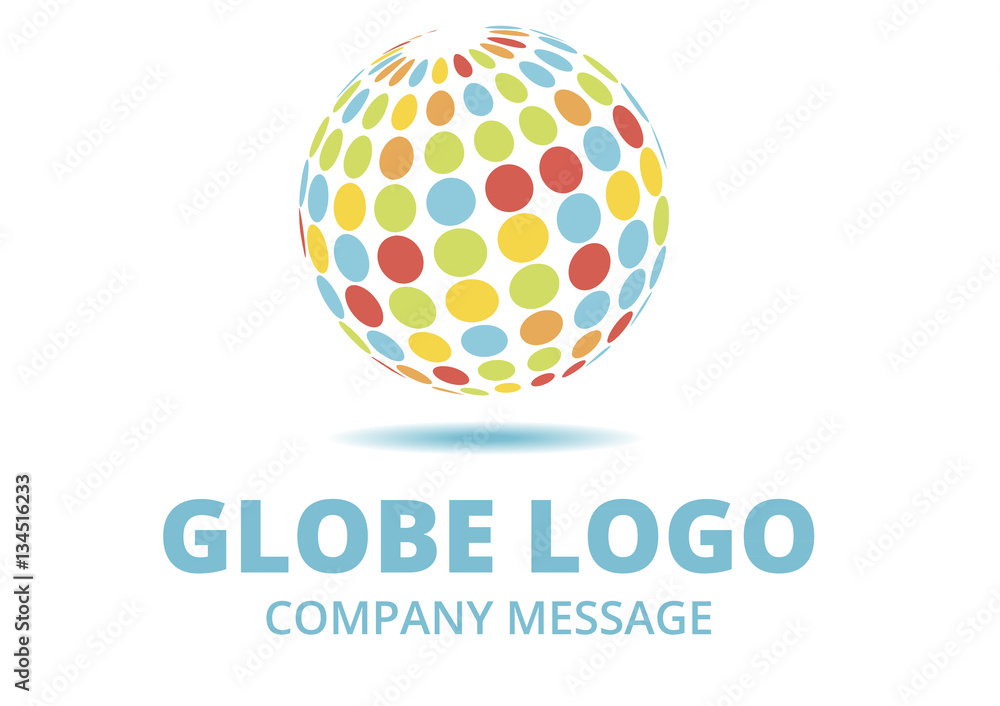 Multi Color Globe Logo Stock Vector | Adobe Stock