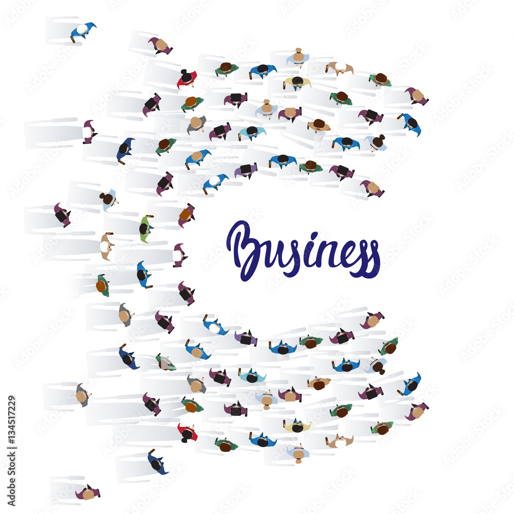 Businesspeople Group Crowd Business People Top View Banner Vector ...