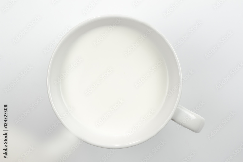 top view of glass milk / Glass of Milk From Above / gray tone Stock ...