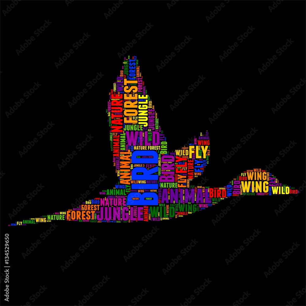 Bird Typography word cloud colorful Vector illustration Stock Vector ...