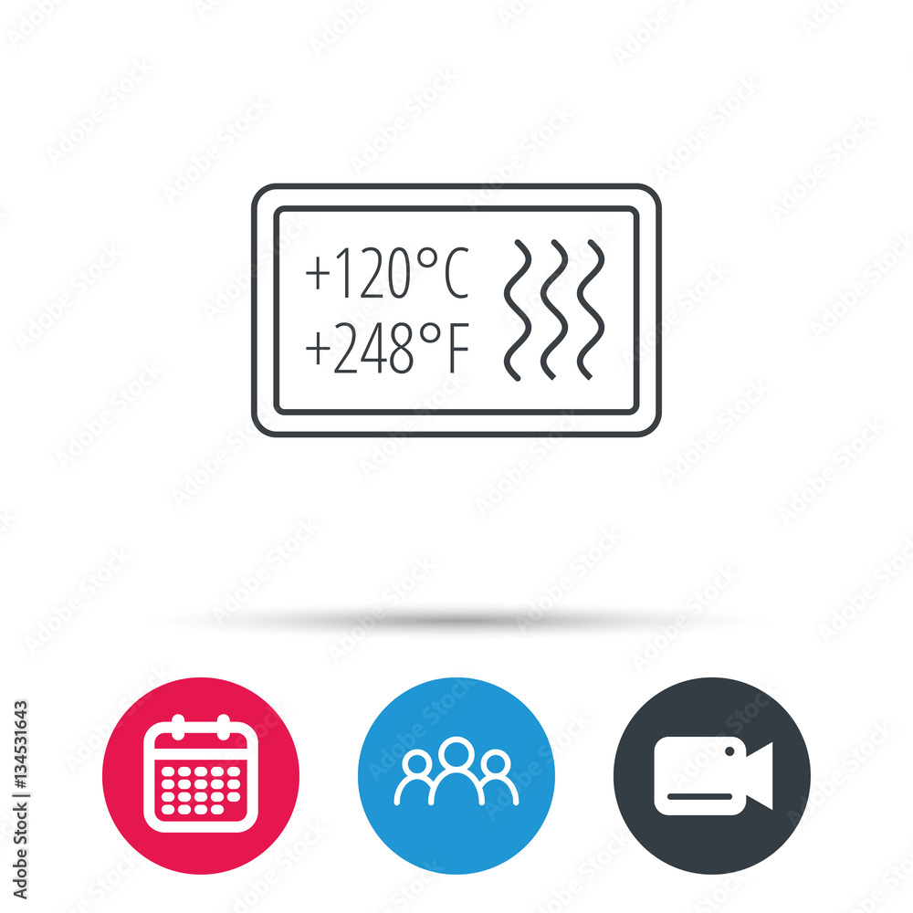 Heat resistant icon. Microwave or dishwasher information sign ...