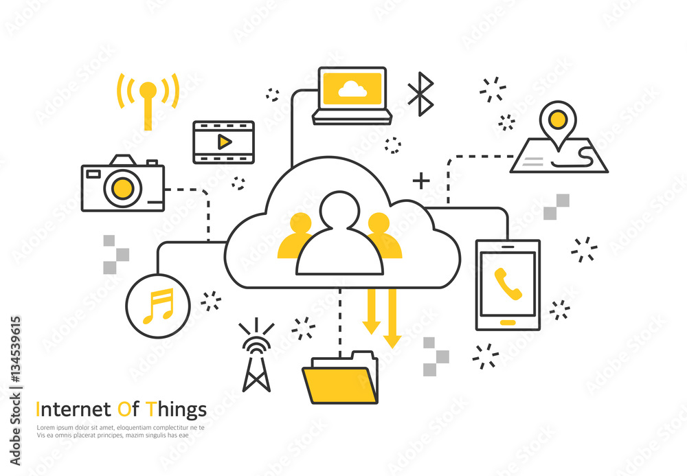 Iot Line Illustration Stock Vector Adobe Stock