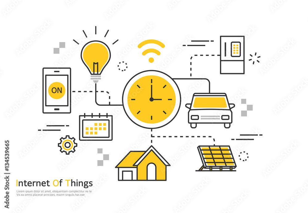 IOT Line illustration Stock Vector | Adobe Stock