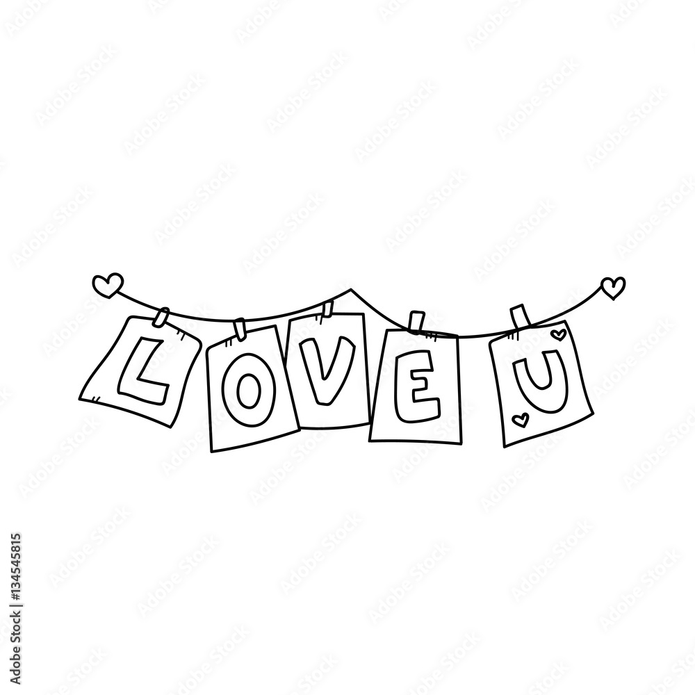 Freehand drawing illustration love letters Stock Illustration | Adobe Stock