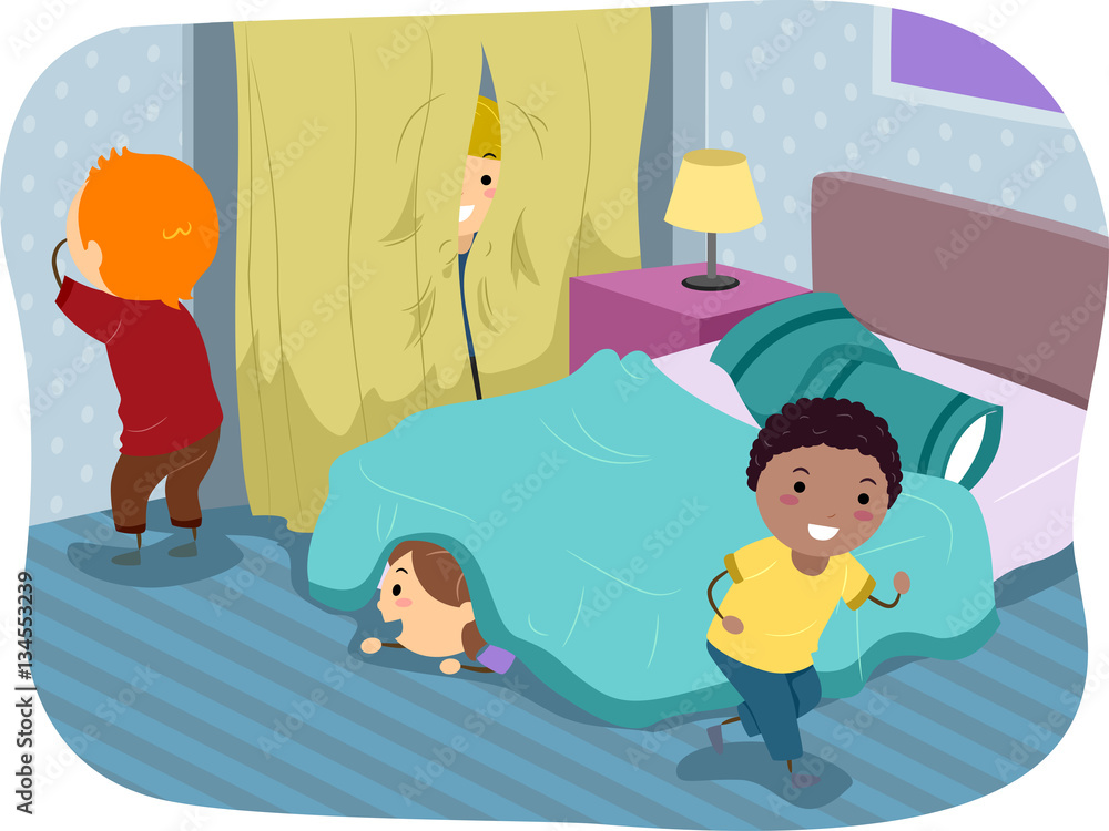 Children Hiding Clipart