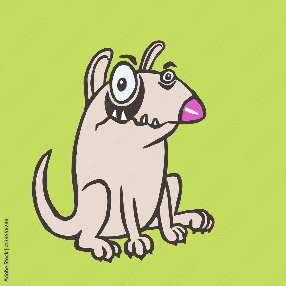 cartoon evil dog vector illustration Stock Vector | Adobe Stock