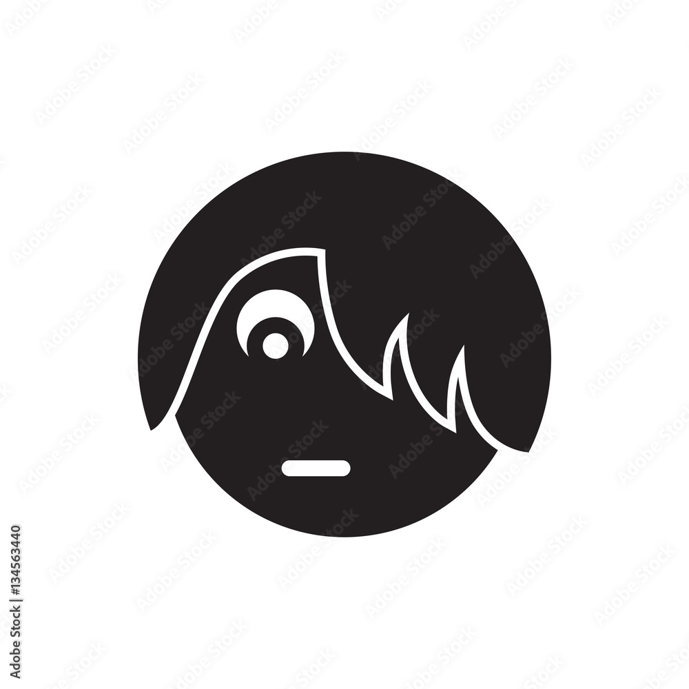 emo emoticon icon illustration Stock Vector | Adobe Stock