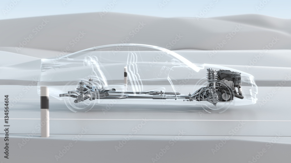 Abstract city car structure overview during drive. Opacity design 3d ...