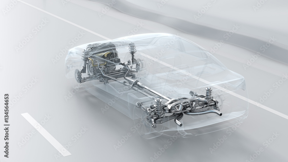 Abstract city car structure overview during drive. Opacity design 3d ...