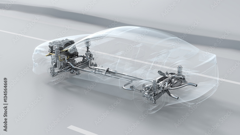 Abstract city car structure overview during drive. Opacity design 3d ...