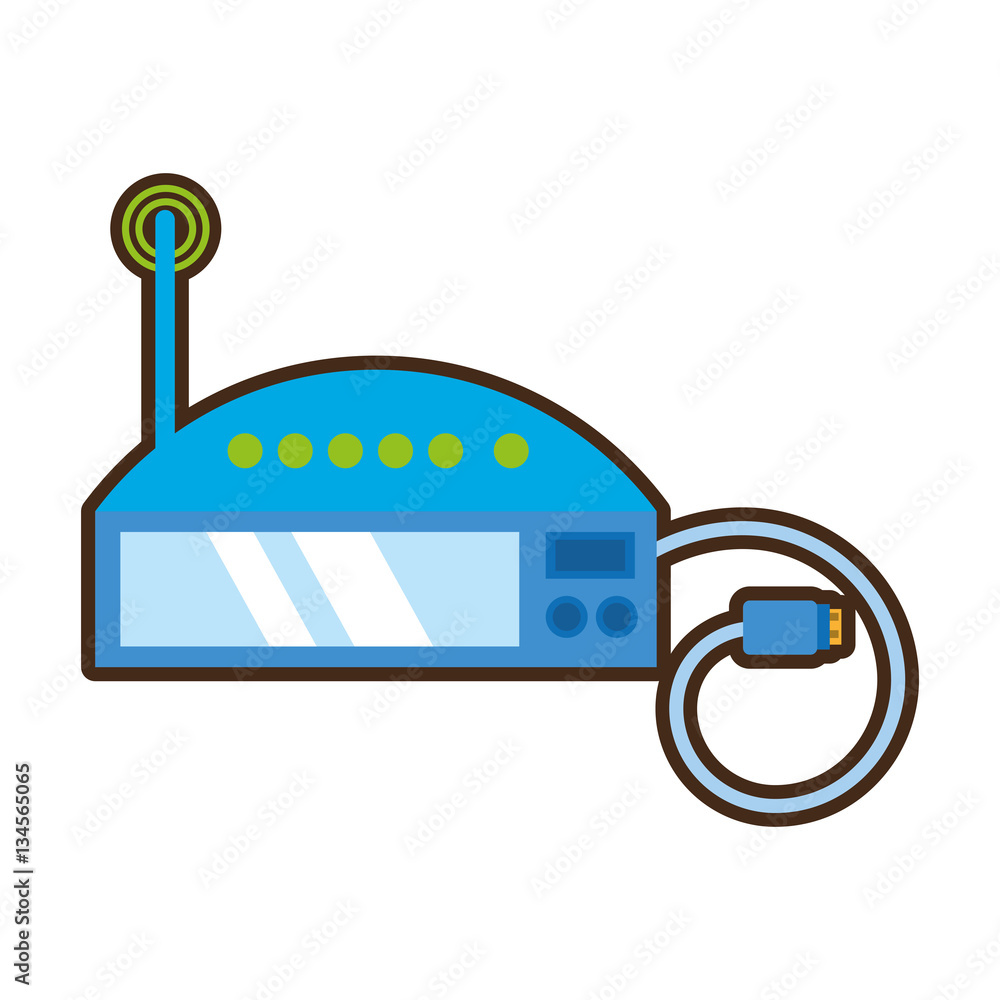 cartoon router internet connection modem vector illustration eps 10 ...