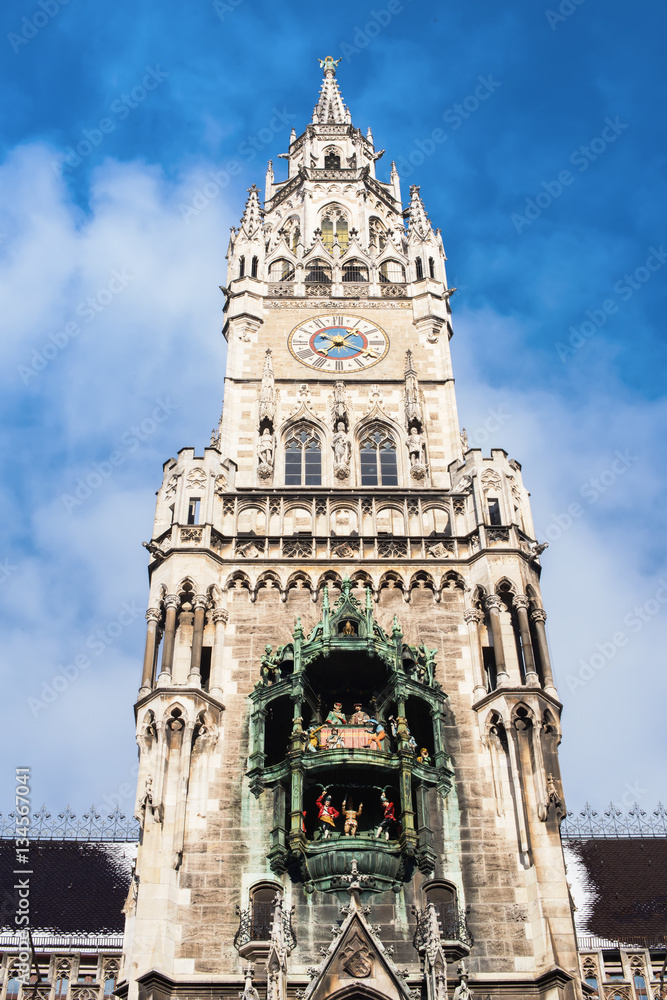 Tower Clock Town Hall Munich Marienplatz Germany Stock Photo | Adobe Stock