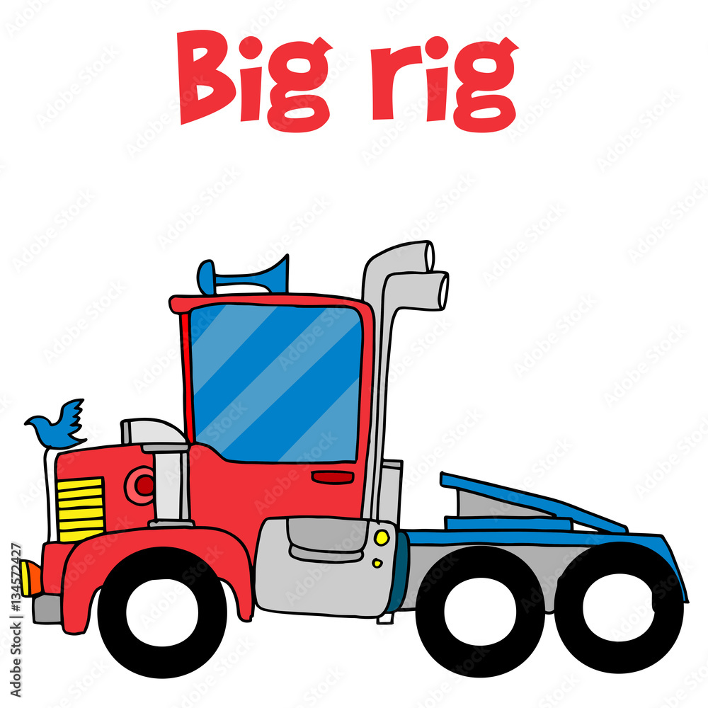 Cartoon big rig of vector Stock Vector | Adobe Stock