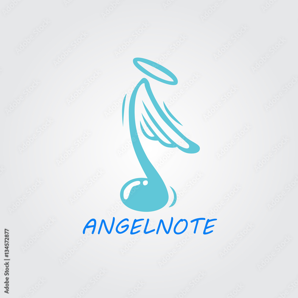Angel note music logo Stock Vector | Adobe Stock