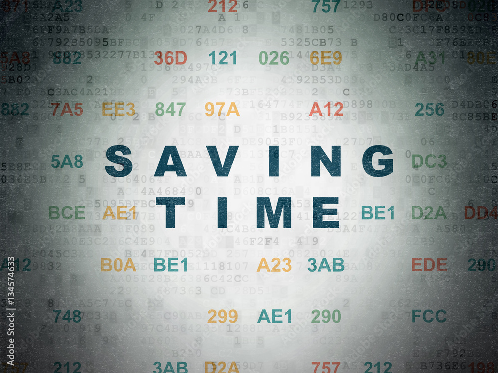 Time concept: Saving Time on Digital Data Paper background Stock ...
