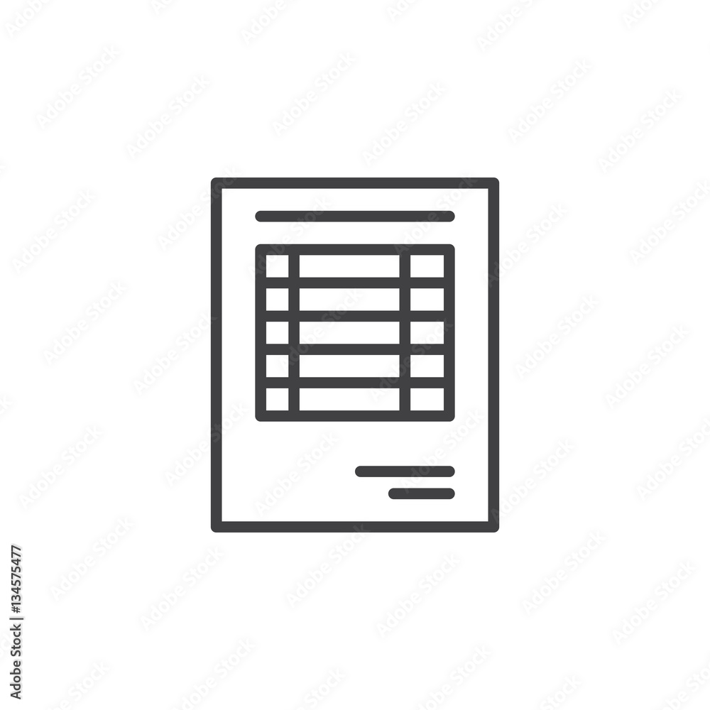Sheet document line icon, outline vector sign, linear pictogram ...