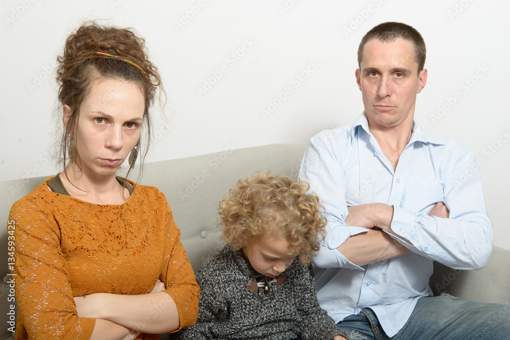 Angry family, mother, father and son Stock Photo | Adobe Stock