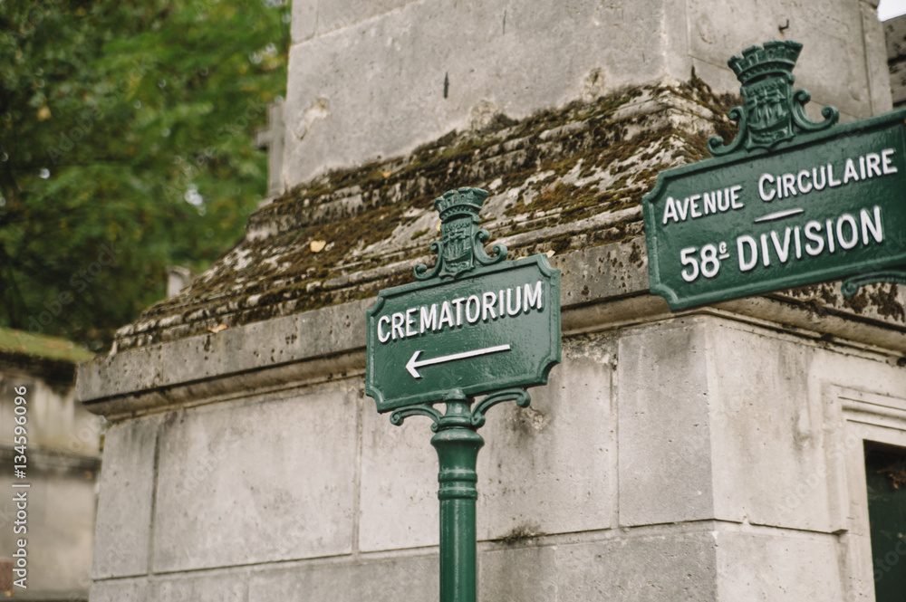crematorium sign in an old cemetery Stock Photo | Adobe Stock
