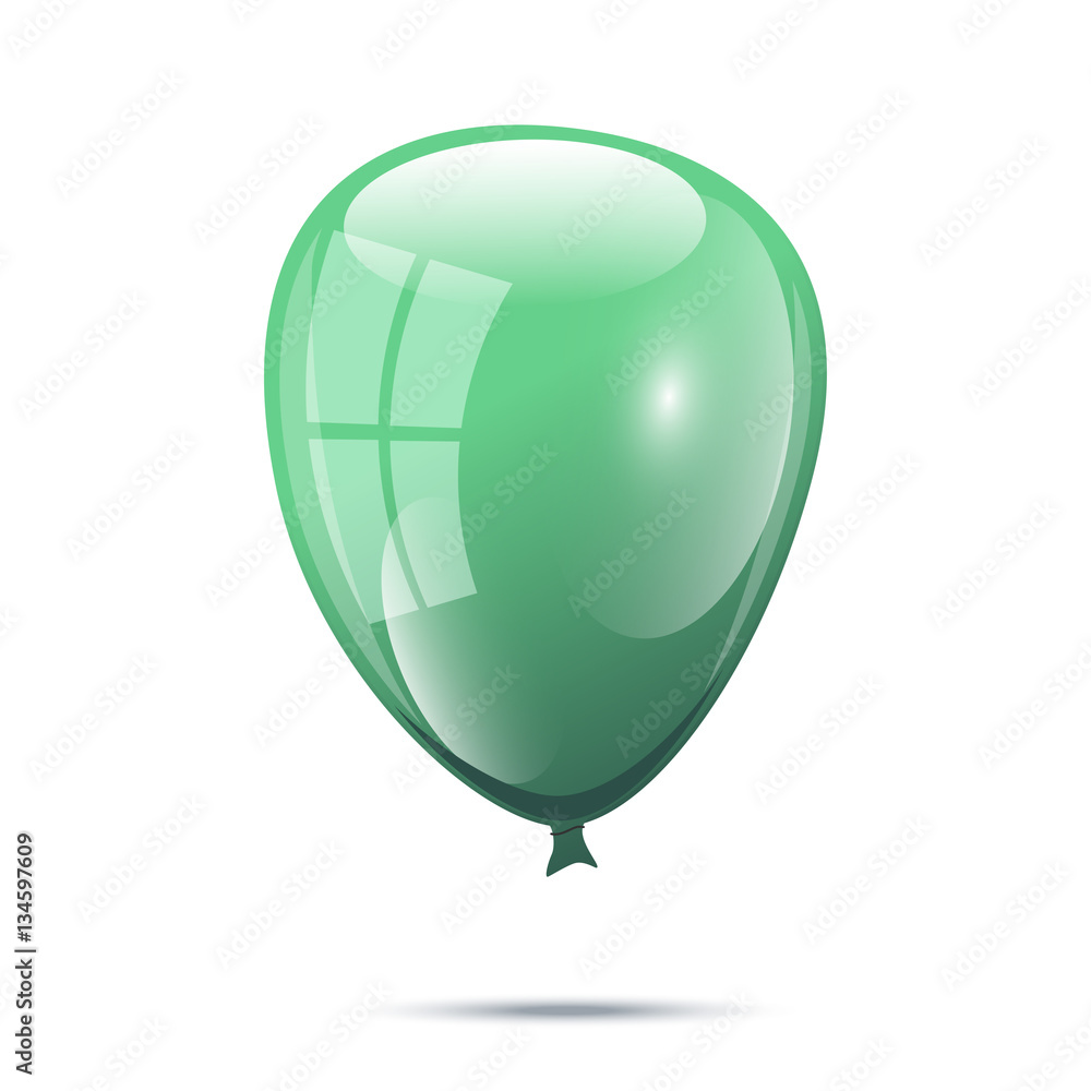 realistic green color vector balloon on white background Stock Vector ...