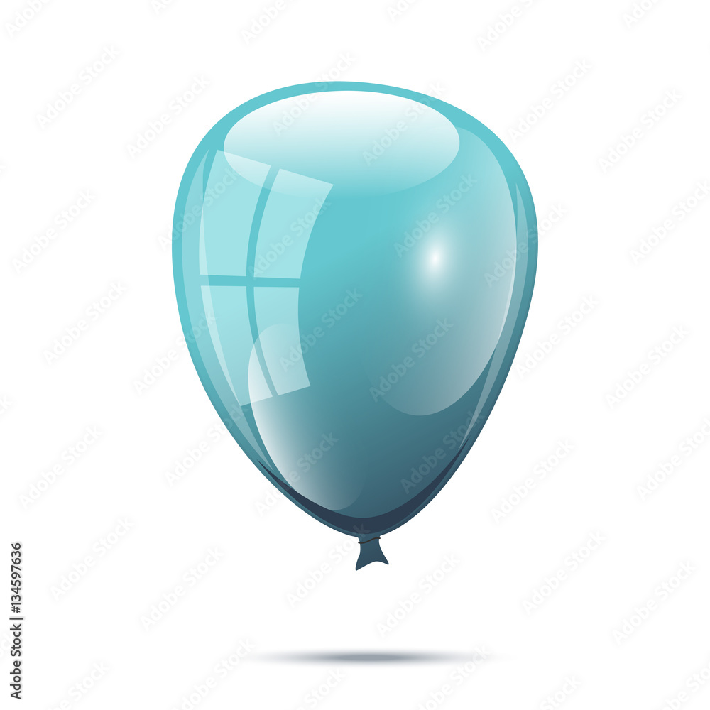 realistic cyan color vector balloon on white background Stock Vector ...