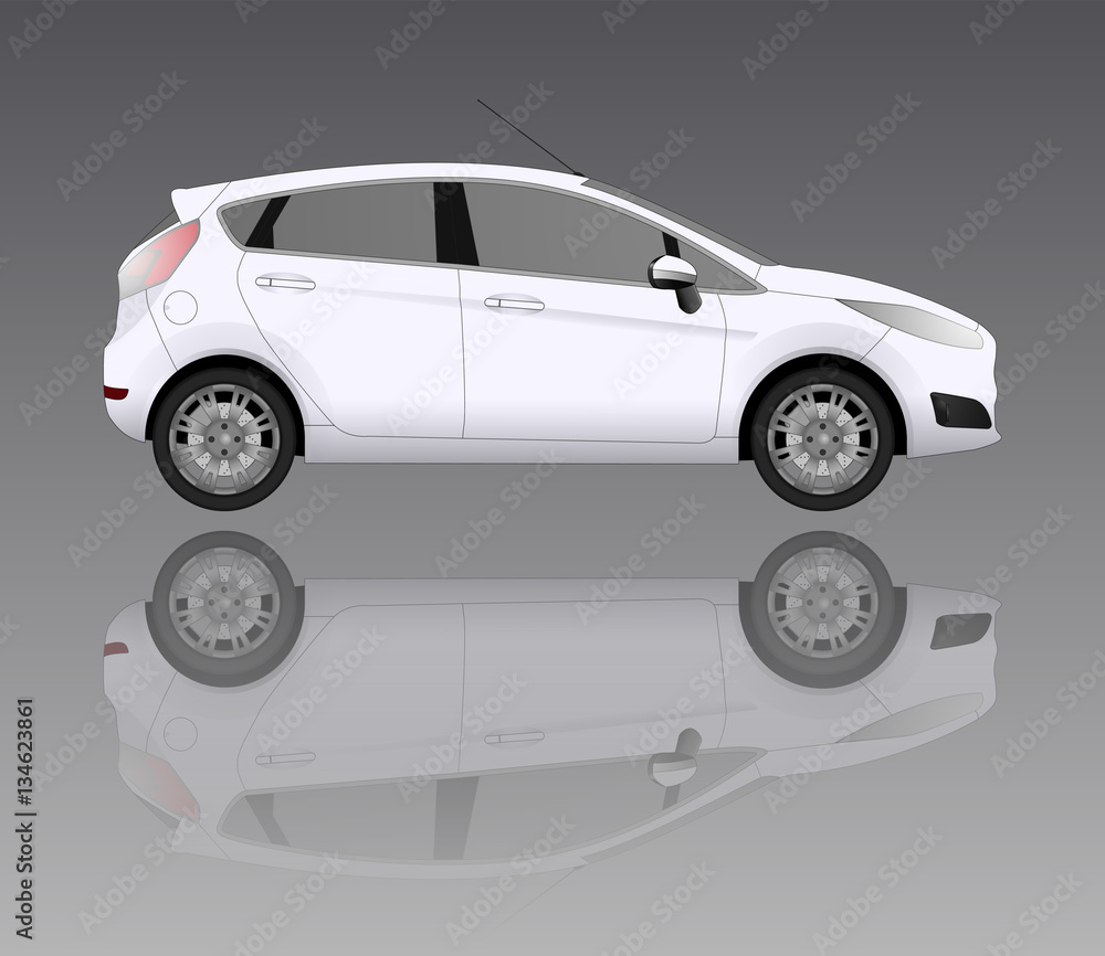 Realistic model car isolated on background. Detailed drawing. Vector ...