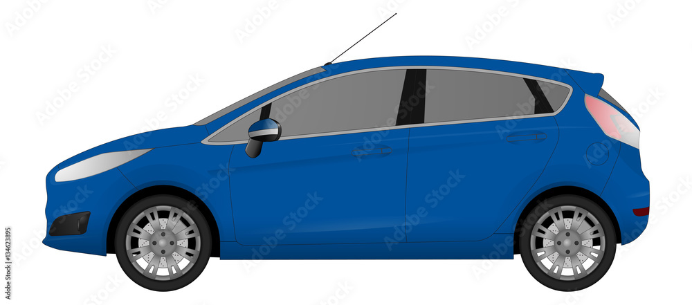 Realistic model car isolated on background. Detailed drawing. Vector ...
