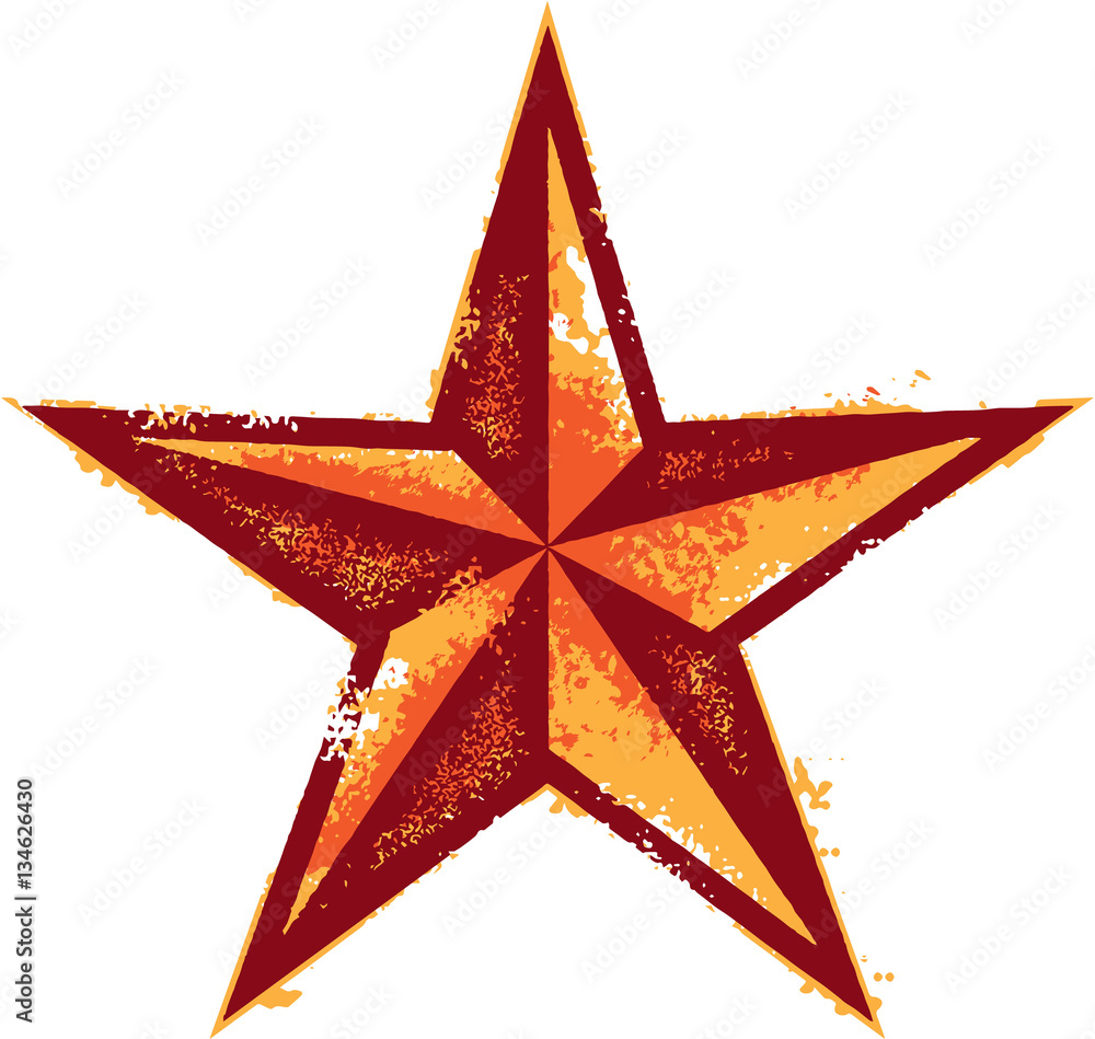 3D Western Star Vintage Design Stock Vector | Adobe Stock