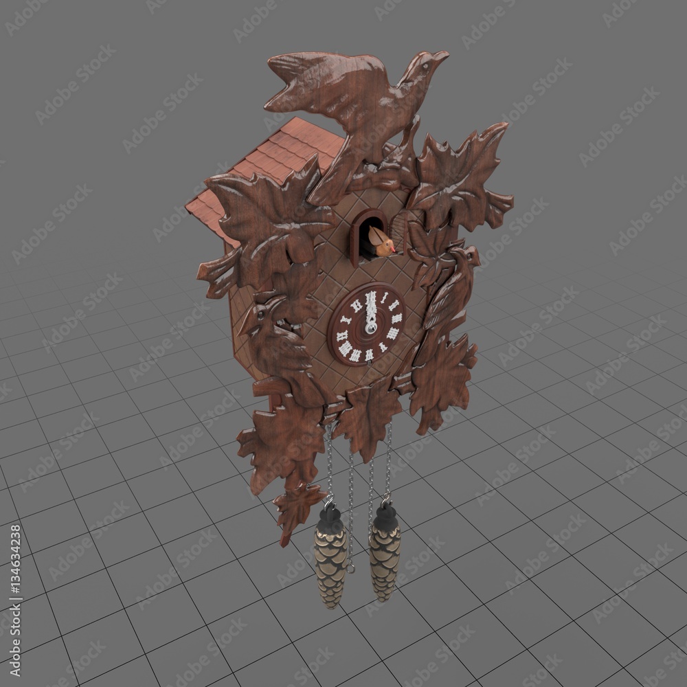 Clock Cuckoo Stock 3D asset | Adobe Stock