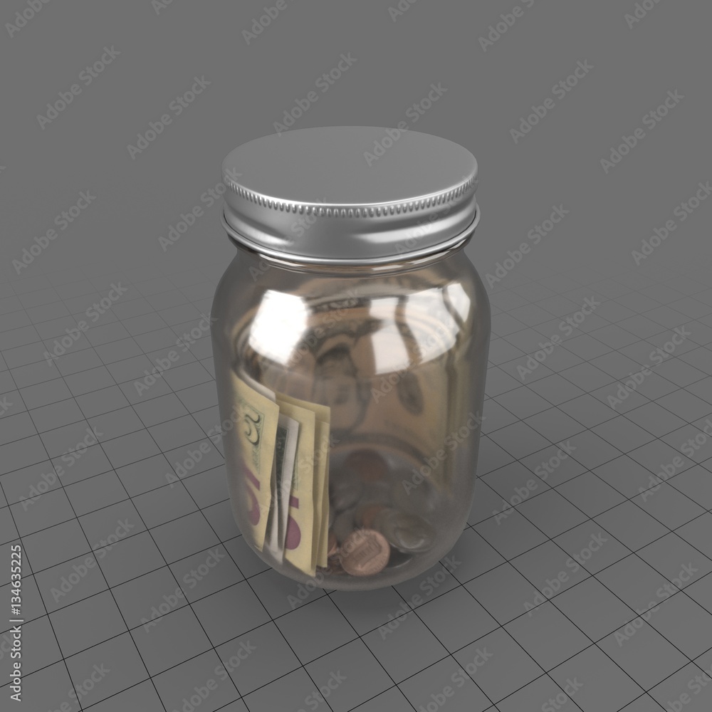Jar Glass Money 01 Stock 3D asset | Adobe Stock