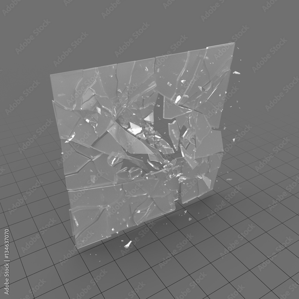 Plate Glass Shattered Stock 3D asset | Adobe Stock