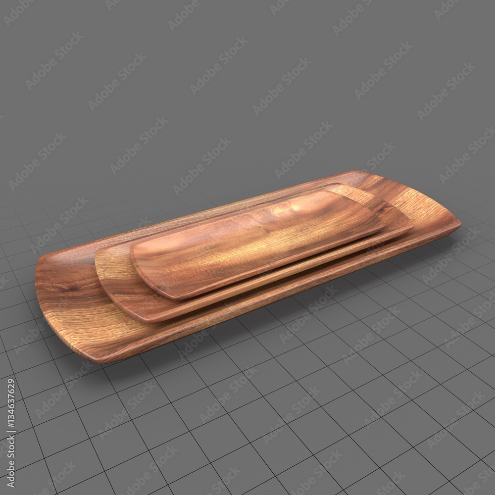 Serving Plate Wooden Rectangular 01 Stock 3D asset | Adobe Stock
