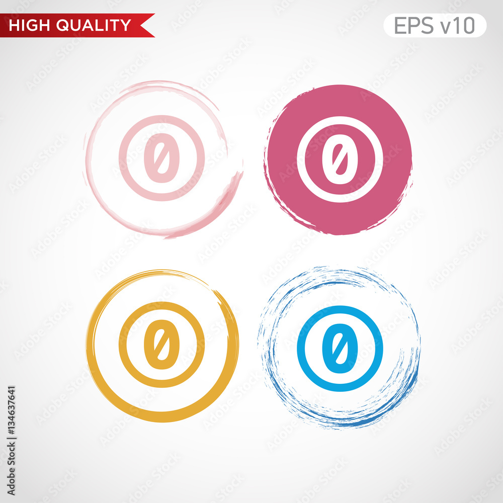 Colored icon or button of zero symbol with background wall mural ...