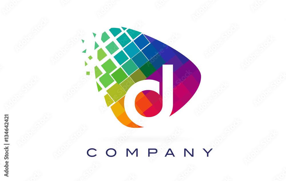 Letter D Colourful Rainbow Logo Design. Stock Vector | Adobe Stock