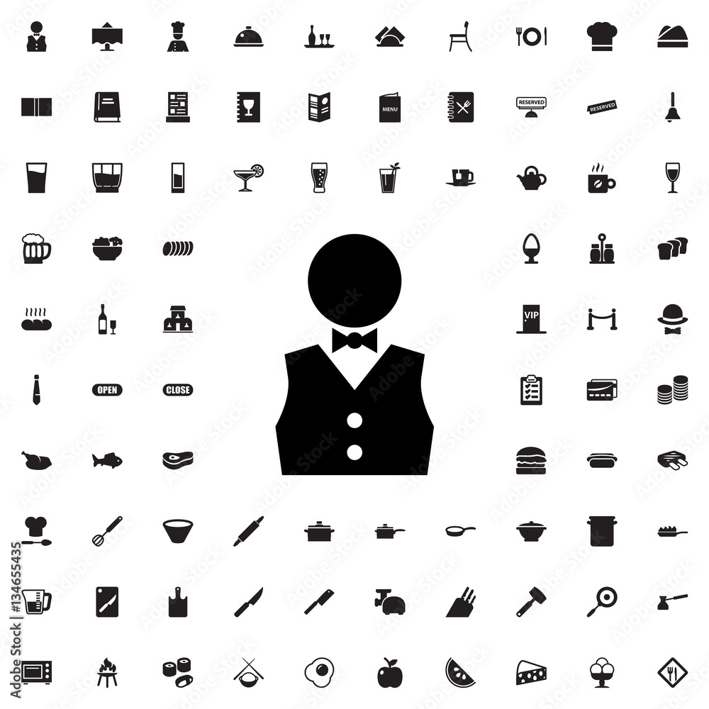 waiter icon illustration vector de Stock | Adobe Stock