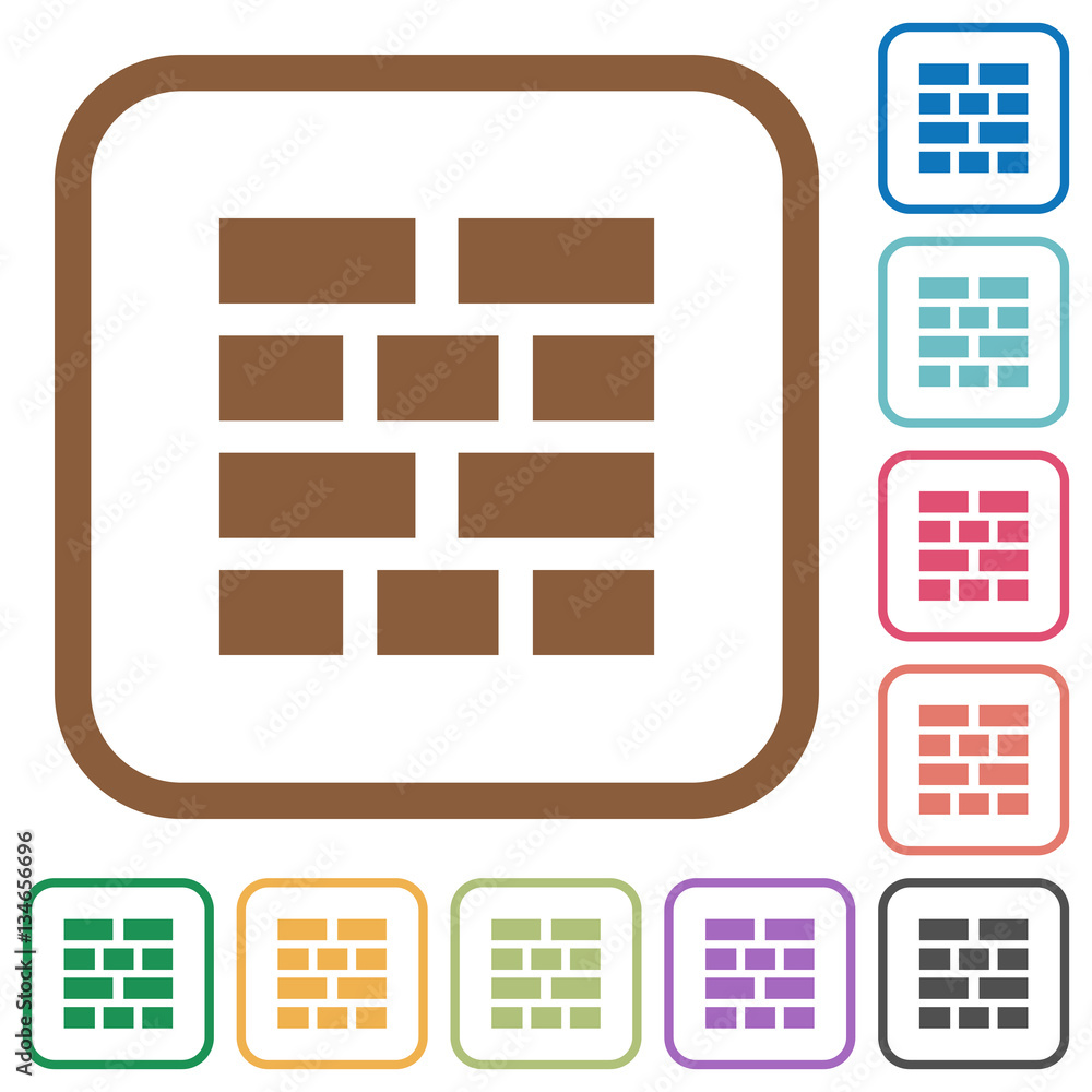 Brick wall simple icons Stock Vector | Adobe Stock