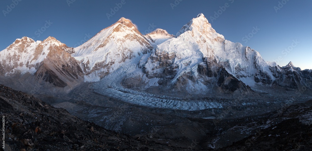 nightly view of Mount Everest, Lhotse and Nuptse Stock Photo | Adobe Stock
