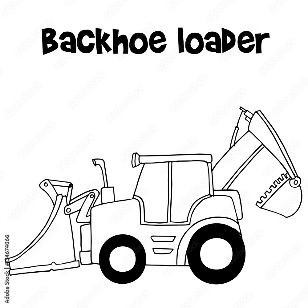 Free Backhoe Loader Coloring Pages