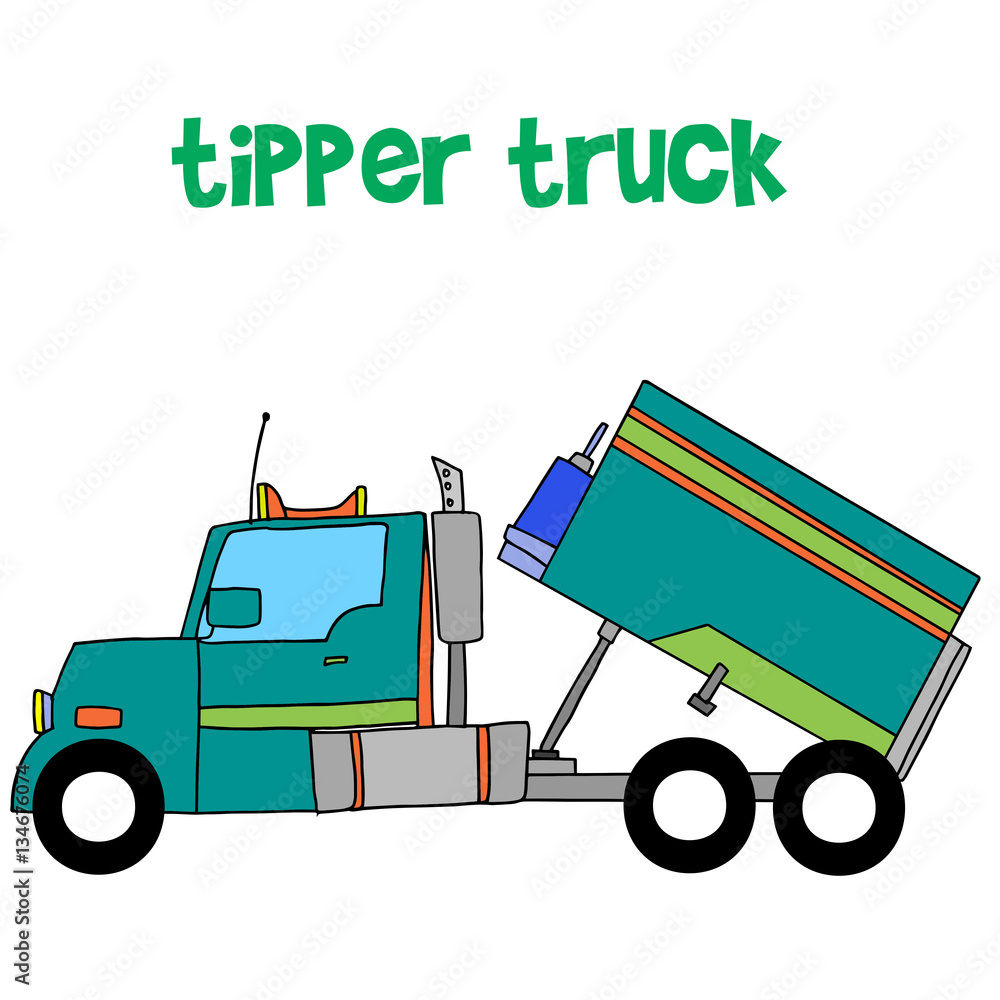 Blue tipper truck vector art Stock Vector | Adobe Stock