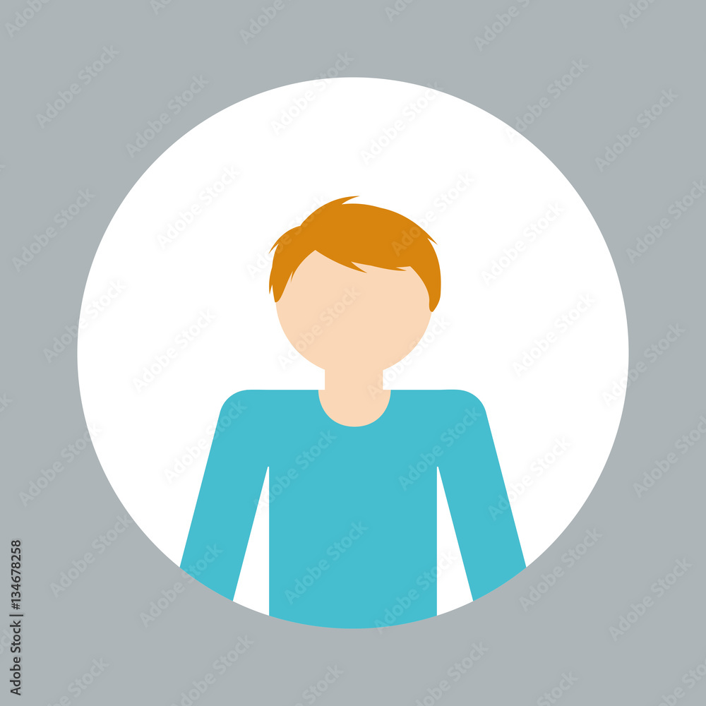faceless man emblem within round colored frameicon image vector ...