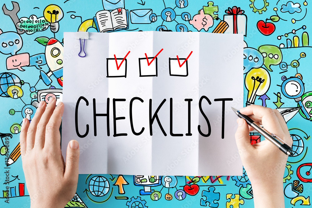 Checklist text with hands Stock Photo | Adobe Stock