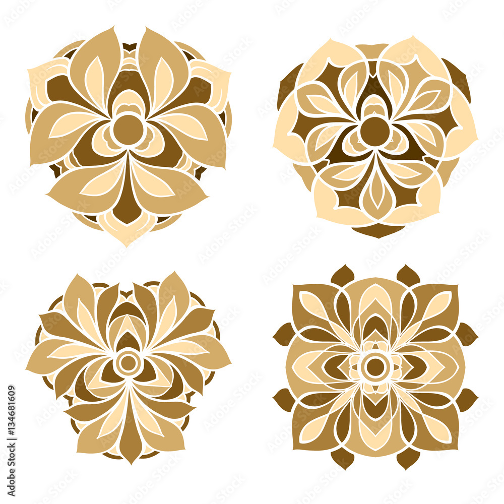 Set of vector round design elements. Stock Vector | Adobe Stock