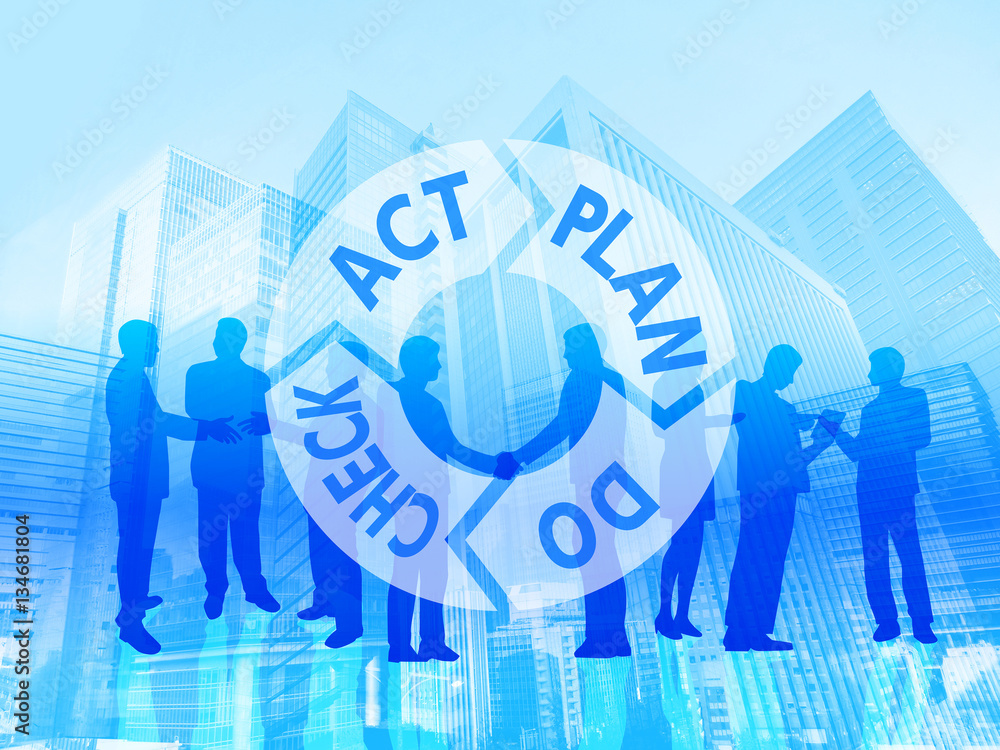 business man pdca building background Stock Illustration | Adobe Stock