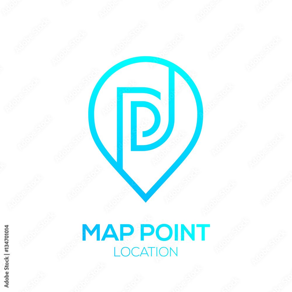 Letter D Logo Map Point Location,City locator,Pin maps symbol,Gps icon ...